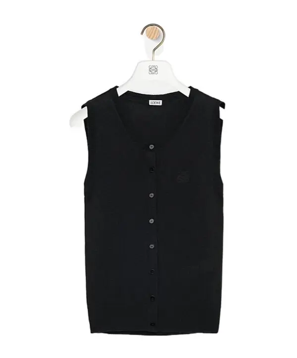 Loewe Sleeveless Cashmere And Silk Vest - Black