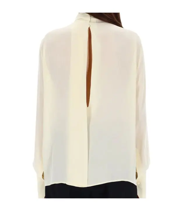 TOM FORD Long Sleeved Satin Blouse - Nude