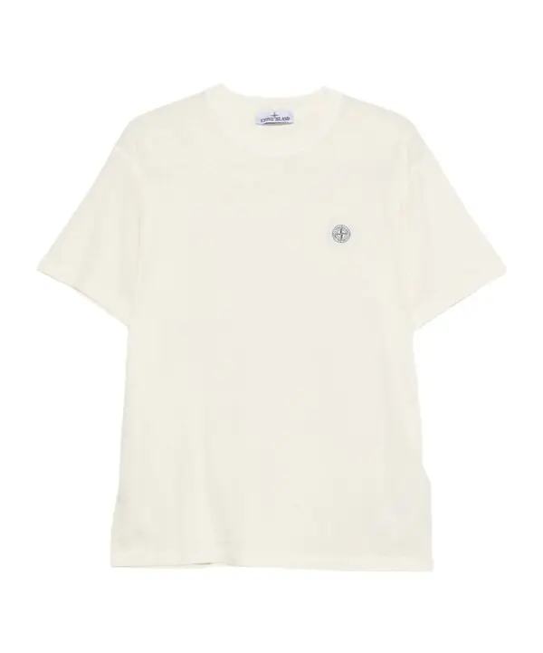 Stone Island Logo Patch Crewneck T-shirt - White