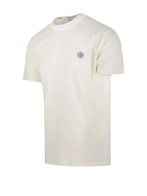 Stone Island Logo Patch Crewneck T-shirt - White