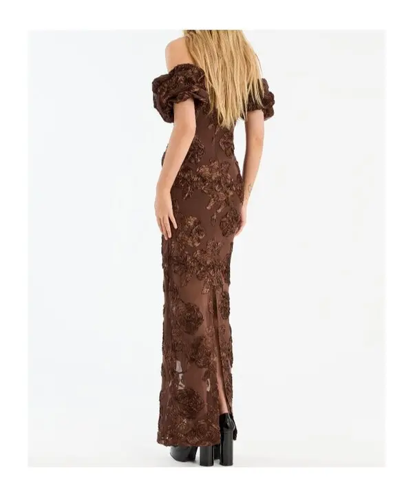 ROTATE BY BIRGER CHRISTENSEN Off-the-shoulder Floral Embroidery Maxi Dress