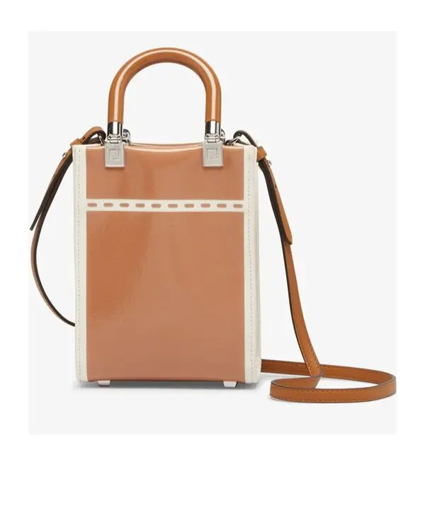 Fendi Logo Detailed Sunshine Shopper Bag - Brown