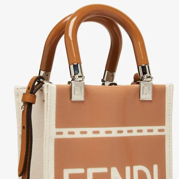 Fendi Logo Detailed Sunshine Shopper Bag - Brown