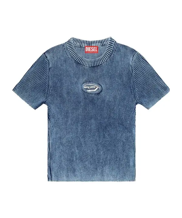 DIESEL® M-anchor-a-ss Ribbed T-shirt - Blue