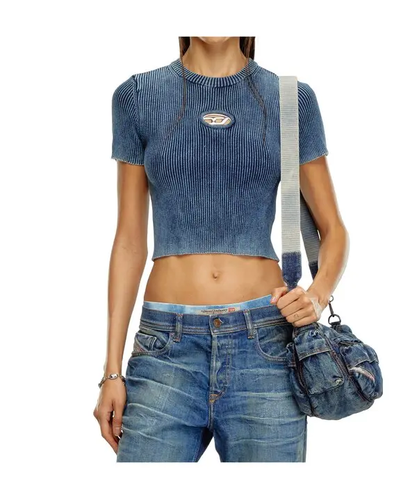DIESEL® Ribbed Logo T-shirt - Blue