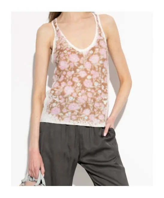 DIESEL® M-blommin Ribbed Tank Top - Nude