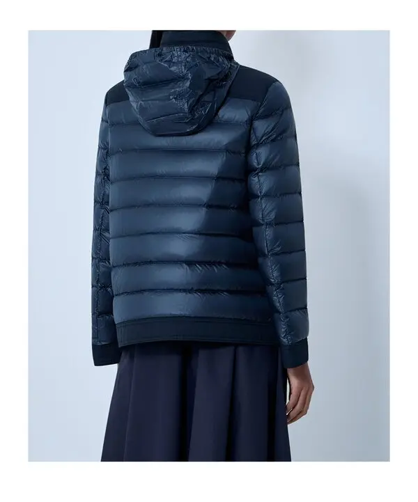 Moncler Logo Patch Down Jacket - Navy Blue