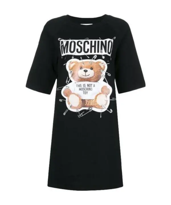 Moschino Printed Dress With Logo And Teddy Bear Graphic