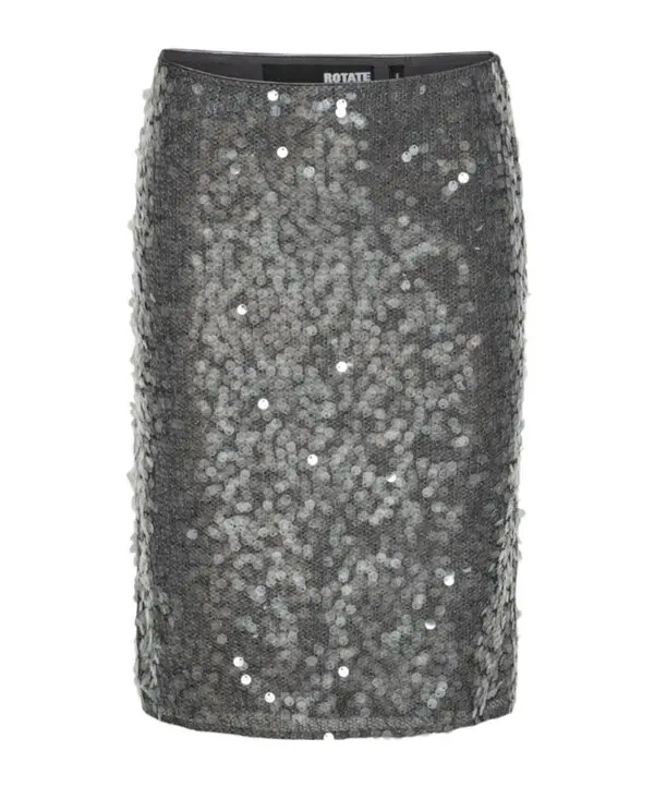 ROTATE BY BIRGER CHRISTENSEN Sequin Midi Straight Skirt - Black