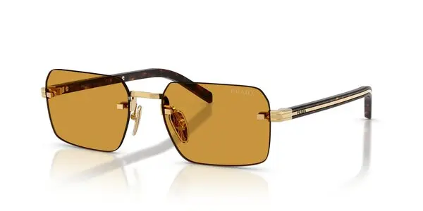 Prada Rimless Rectangle Sunglasses - Brown