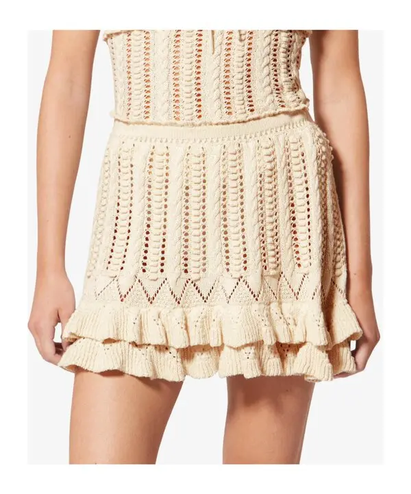 Isabel Marant Étoile Nelle Crocheted Ruffled Skirt