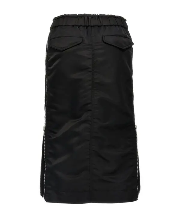 Sacai Pleated Drawstring Midi Skirt