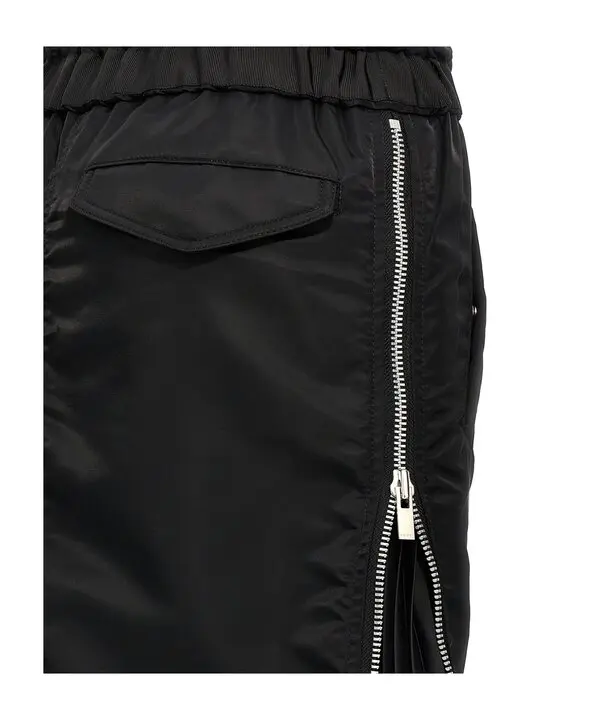 Sacai Pleated Drawstring Midi Skirt