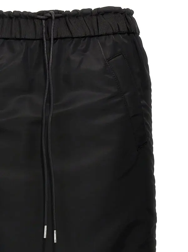 Sacai Pleated Drawstring Midi Skirt - Black