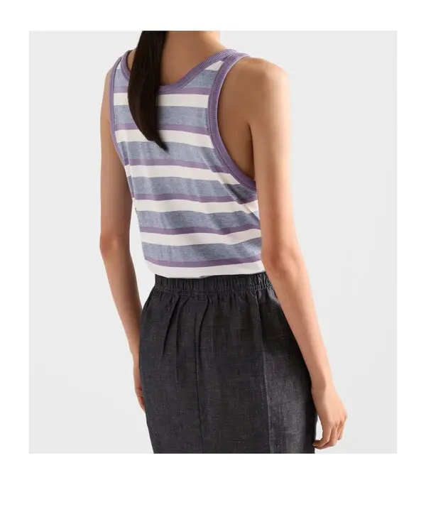Prada Sleeveless Striped Tank Top
