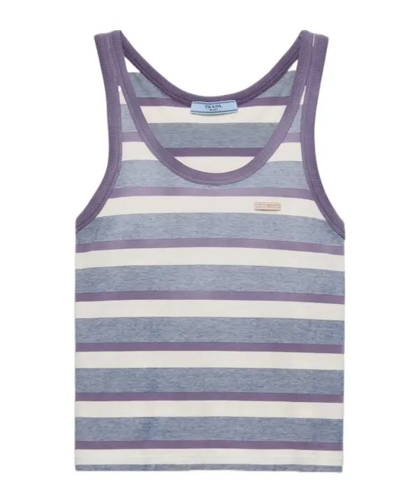 Prada Sleeveless Striped Tank Top - White