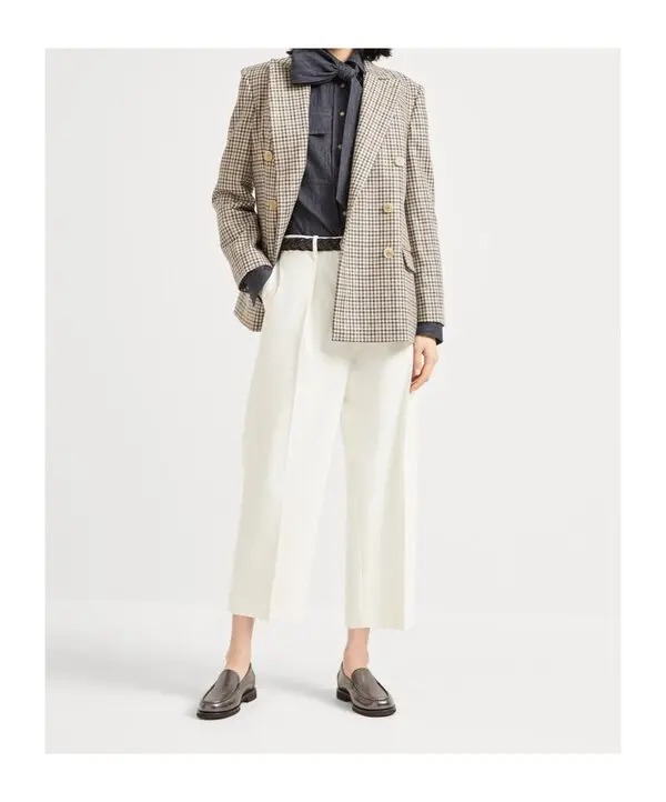 Brunello Cucinelli Peak Lapel Plaid Blazer