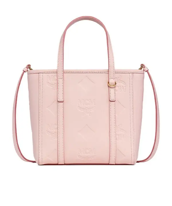 Mcm Toni Small Embossed Tote Bag - Pink