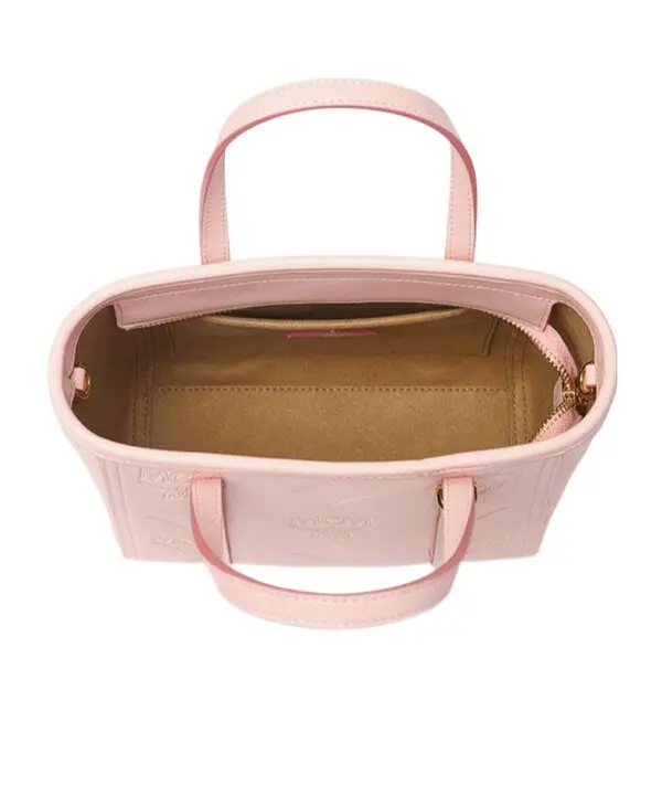 Mcm Toni Small Embossed Tote Bag - Pink