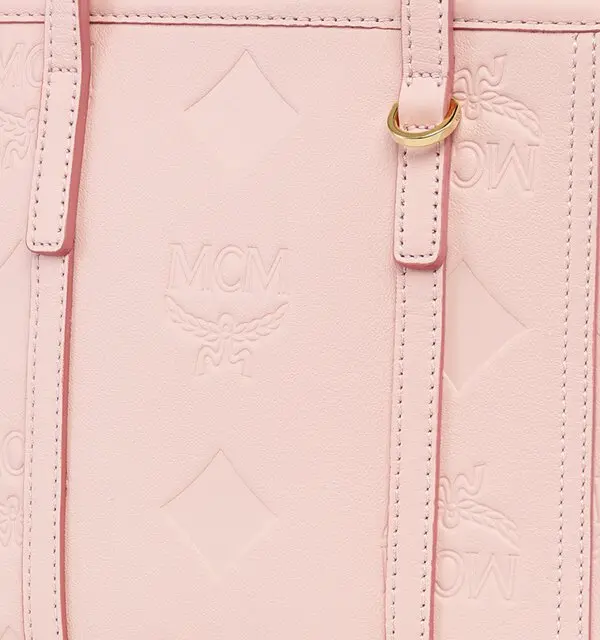 Mcm Toni Small Embossed Tote Bag - Pink