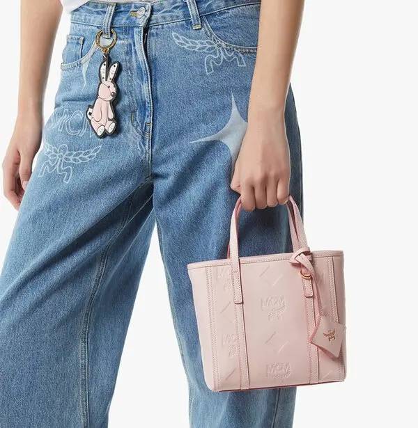 Mcm Toni Small Embossed Tote Bag - Pink