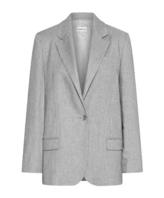 Marella Stretch Linen-blend Grisaille Blazer