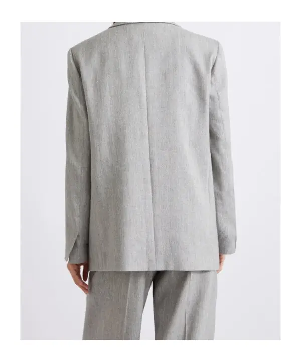 Marella Stretch Linen-blend Grisaille Blazer
