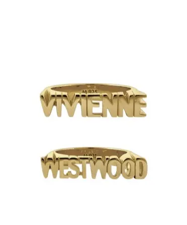 VIVIENNE WESTWOOD Set Of Two Logo Rings - Yellow