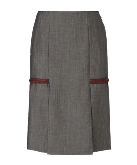 Fendi Mohair Midi Skirt With Side Slits - Grey