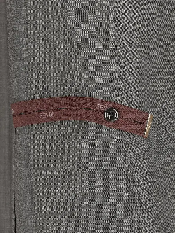Fendi Mohair Midi Skirt With Side Slits