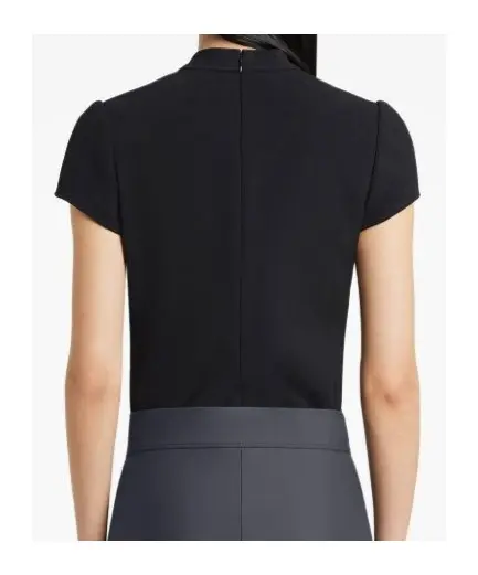 COURREGES Short Sleeve Embroidered Logo Top