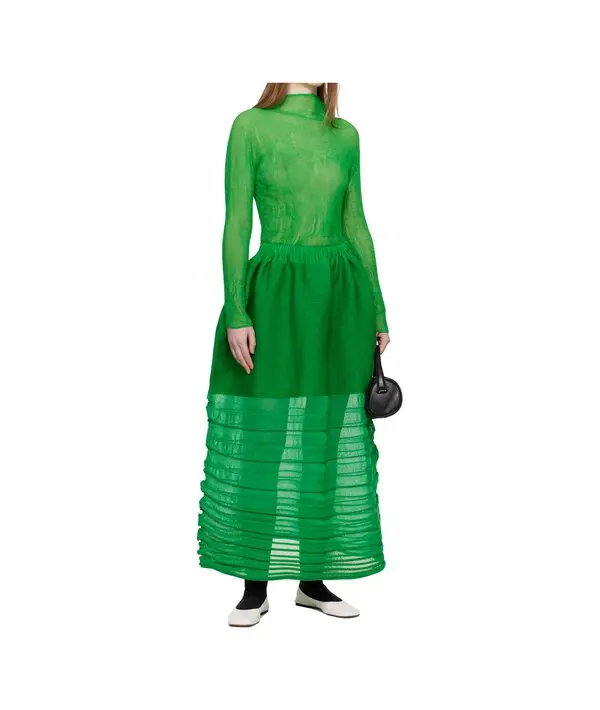 Issey Miyake Ribbed Knit Midi Skirt