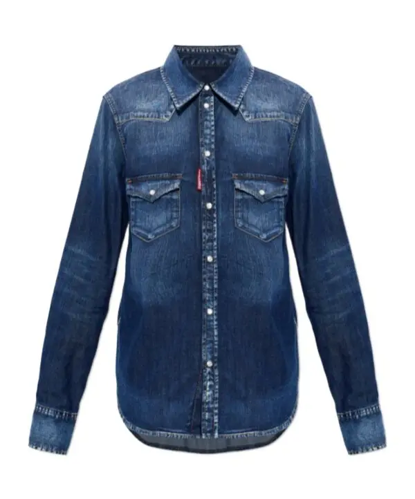 Dsquared2 Long Sleeve Denim Shirt - Blue