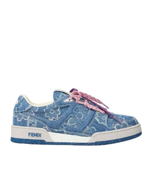 Fendi Match Ff Jacquard Low-top Sneakers - Blue