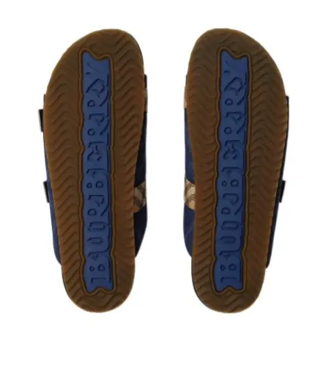 Burberry Urchin Double Strap Slides - Navy