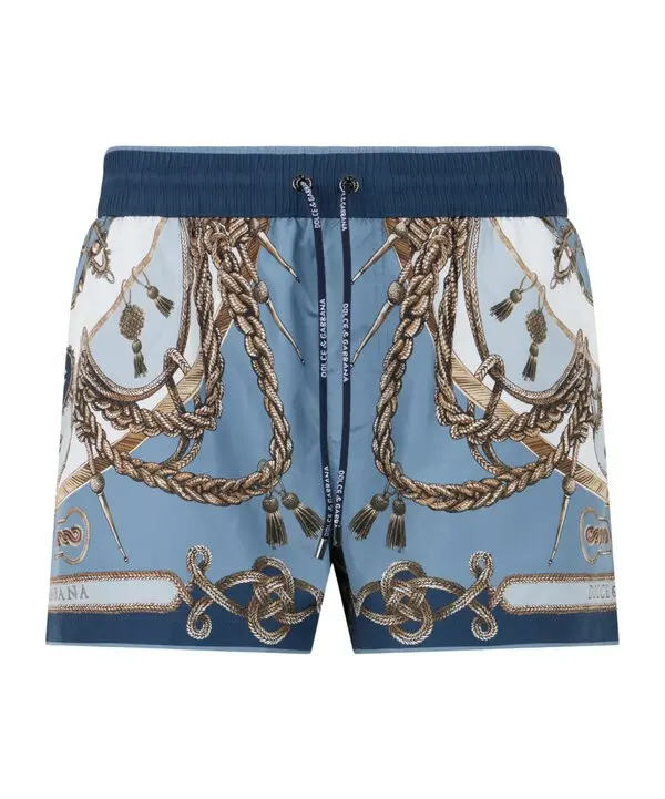 Dolce & Gabbana Graphic-print Swim Shorts - Blue