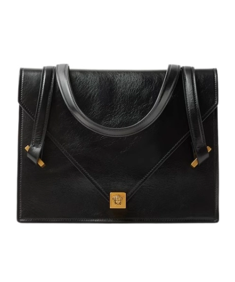 Versace Severine Leather Shoulder Bag - Black