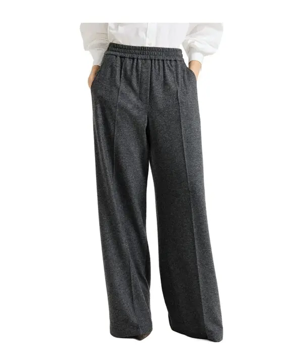 Brunello Cucinelli Mélange Effect Wide Leg Trousers - No
