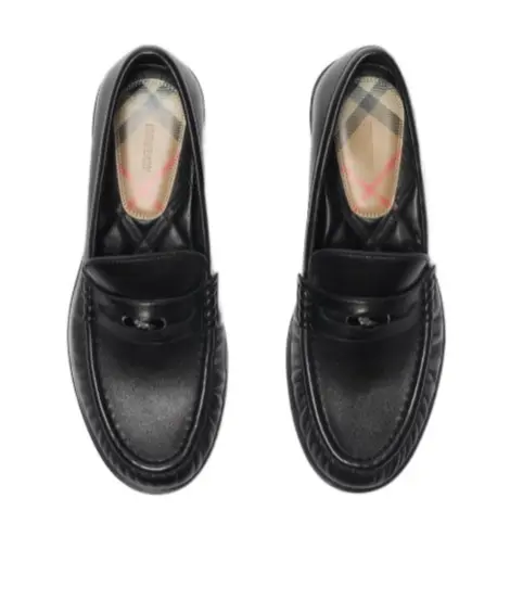Burberry Cadet Gathered Slip-on Loafers - Black