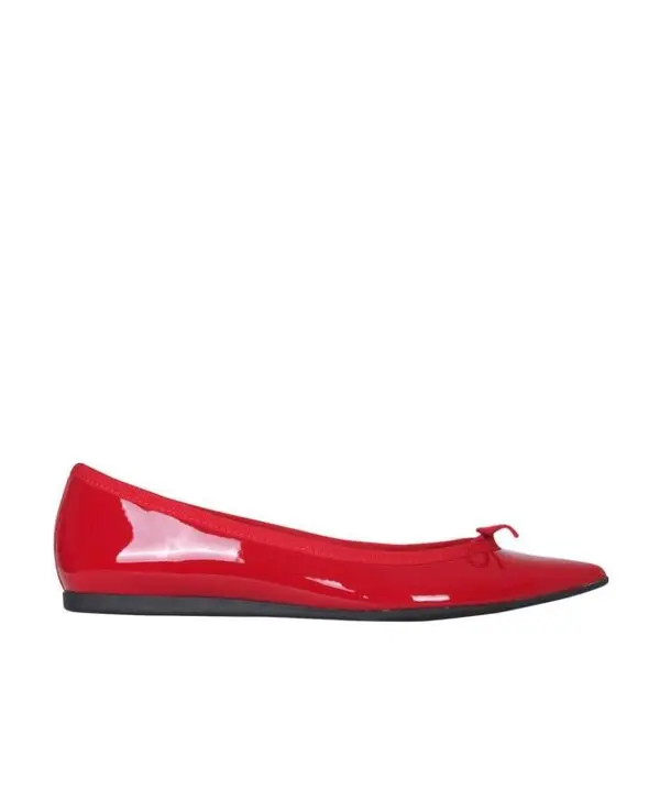 Repetto Pointed Design Flats With Bow Detailing - Red