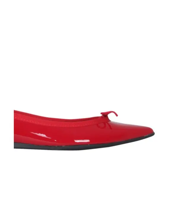 Repetto Pointed Design Flats With Bow Detailing - Red