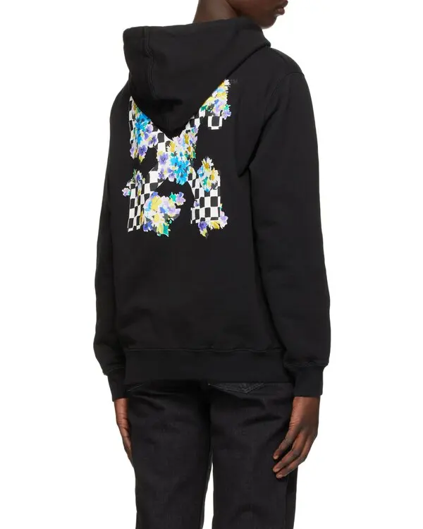Off-White Checked Arrows Floral Hoodie