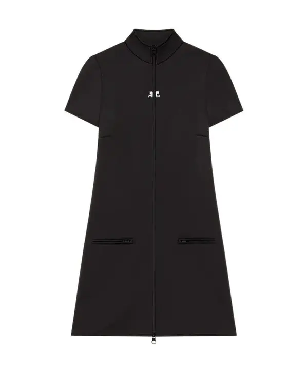 COURREGES Courrges Interlock Tracksuit Mini Dress - Black