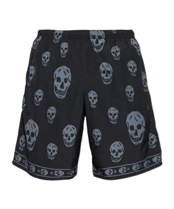 Alexander McQueen Skull Print Swim Shorts - Black