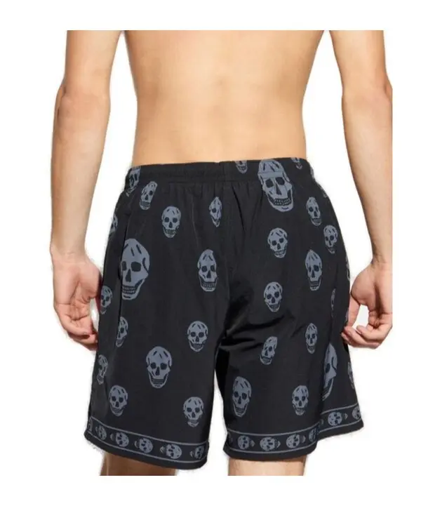 Alexander McQueen Skull Print Swim Shorts - Black