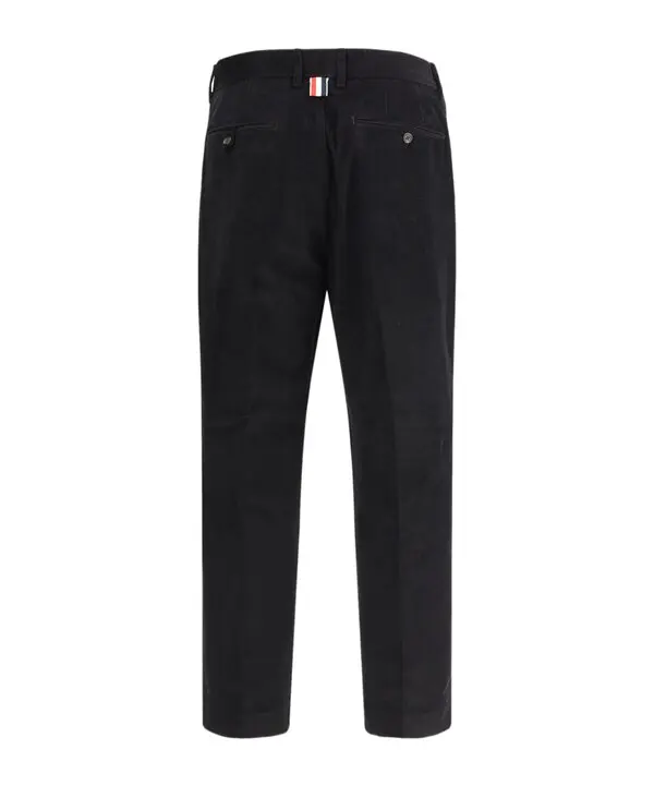 Thom Browne Corduroy Stripe Detail Chino Trousers - Black