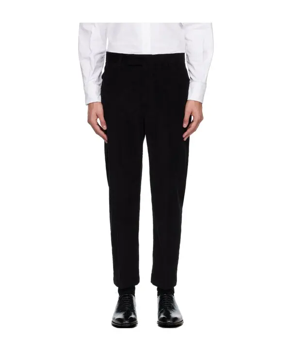 Thom Browne Corduroy Stripe Detail Chino Trousers - Black
