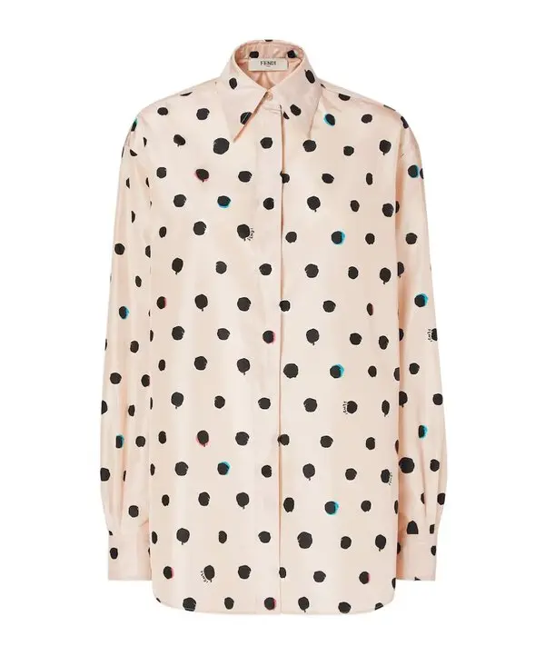 Fendi Falena Dots Printed Taffeta Oversized Shirt - Multicolor
