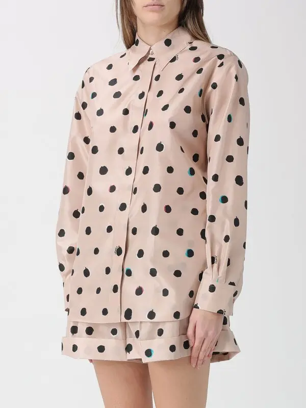 Fendi Falena Dots Printed Long Sleeved Shirt