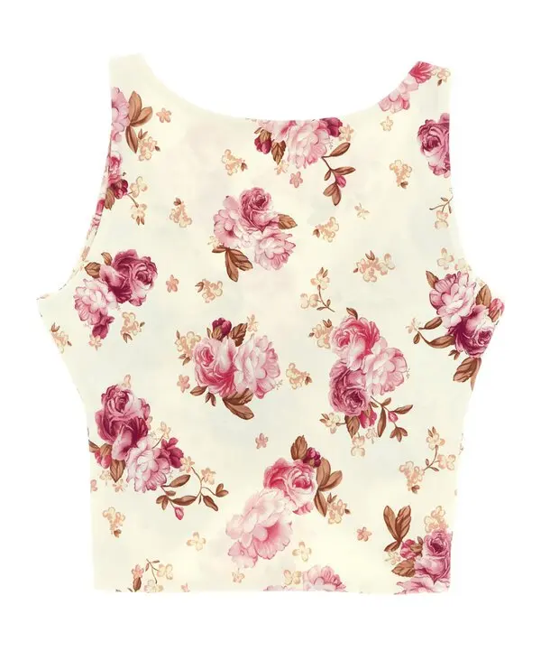 Magda Butrym Floral Print Knotted Bikini Top - Cream